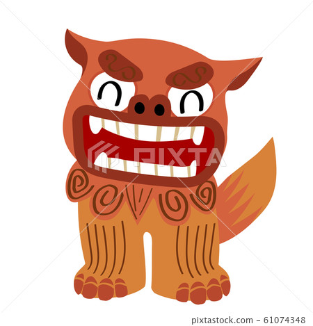 Illustration of Shiisa with a smiling face... - Stock Illustration ...
