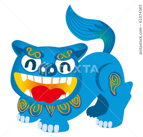 Illustration of male Shisa with a sideways... - Stock Illustration ...