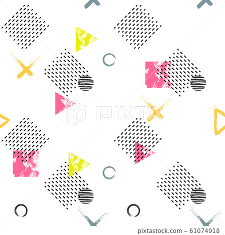 Trendy memphis cards. Abstract seamless... - Stock Illustration ...