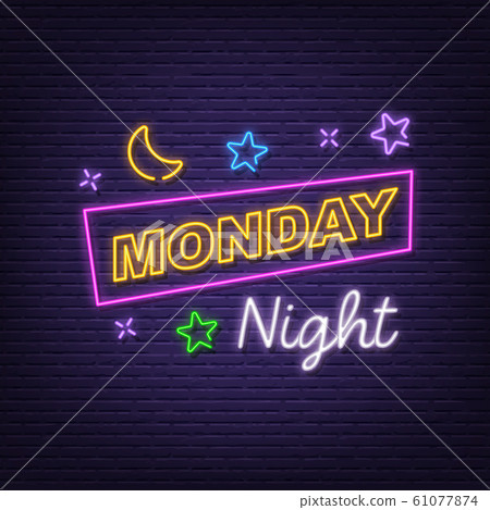 monday night neon signboard - Stock Illustration [61077874] - PIXTA