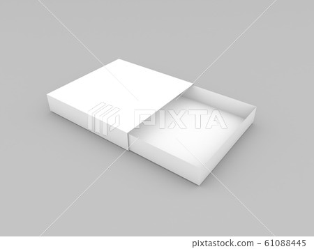 Open wide box mock up on gray background. - Stock Illustration ...