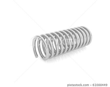 Metal stainless spring on a white background. - Stock Illustration ...