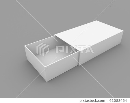 Half open box mock up on gray background. - Stock Illustration ...