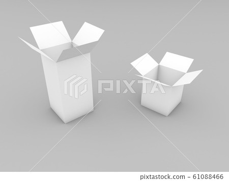 Empty open box mockup on gray background. - Stock Illustration ...