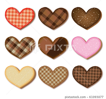 Applique style frame set heart chocolate color - Stock Illustration ...