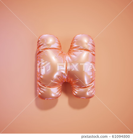 Alphabet pink balloon letter font text character H - Stock Illustration ...