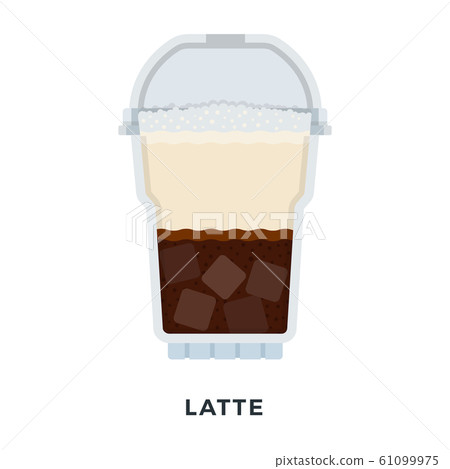 Ice Latte coffee vector flat isolated-插圖素材 [61099975] - PIXTA圖庫