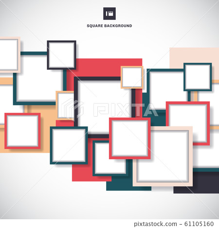 Abstract blue, red colorful square frame - Stock Illustration [61105160 ...