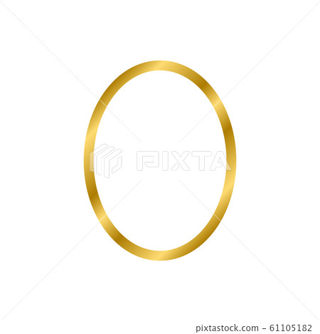 Gold shiny glowing vintage ellipse frame with...-插圖素材 [61105182] - PIXTA圖庫