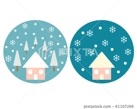 Winter snow scenery illustration set - Stock Illustration [61107266 ...