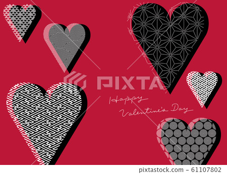 Japanese pattern valentine card template - Stock Illustration [61107802 ...