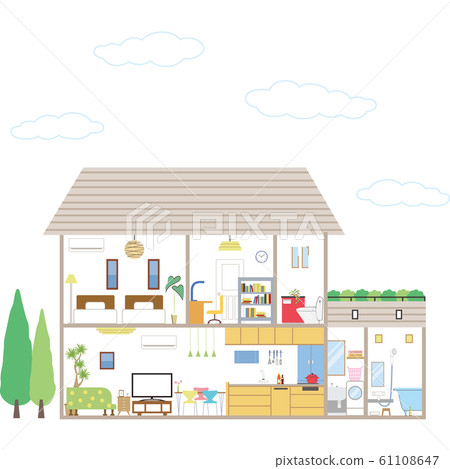Detached house layout - Stock Illustration [61108647] - PIXTA