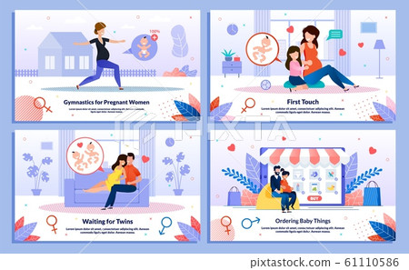 Family Life in Pregnancy Flat Vector Banners Set - Stock Illustration ...