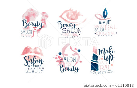 Beauty Salon Logo or Labels Design Vector Set - Stock Illustration ...