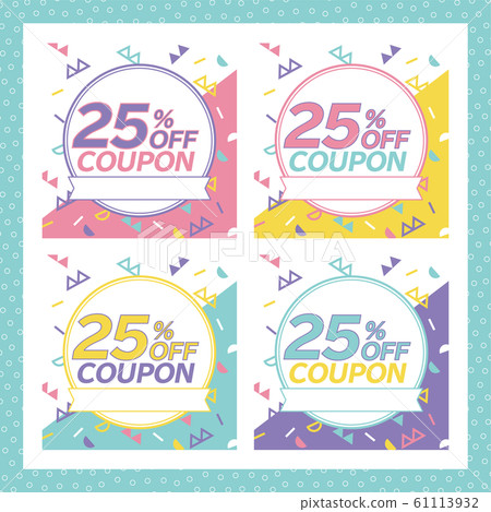 Cute 25% OFF coupon banner (square) - Stock Illustration [61113932] - PIXTA