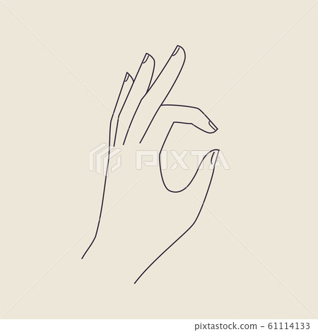 Female line out hand gesture logo - Stock Illustration [61114133] - PIXTA
