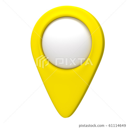 Yellow map pointer 3d pin. Location symbol... - Stock Illustration ...