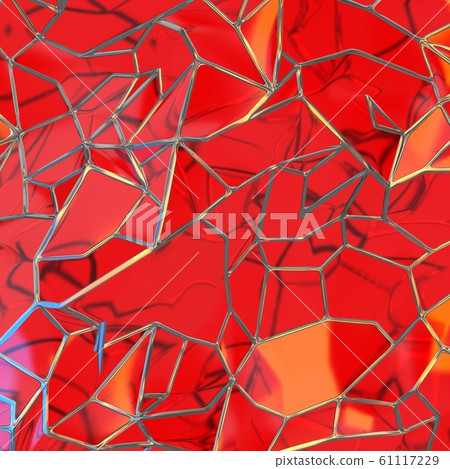 Abstract 3d rendering of chaotic red glass... - Stock Illustration ...
