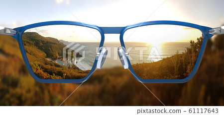 Clear and sharp view through corrective eyeglasses - Stock Illustration ...