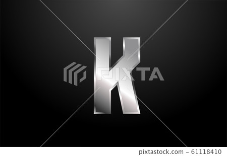 silver metal alphabet letter K logo icon design - Stock Illustration ...
