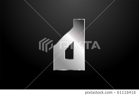 silver metal alphabet letter D logo icon design - Stock Illustration ...