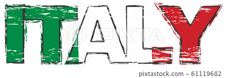 Word ITALY with Italian national flag under it, - Stock Illustration ...