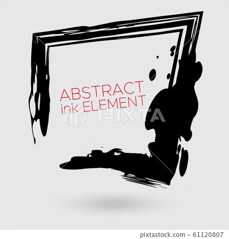 Vector ink shape. Square element. Rectangle brush - Stock Illustration ...