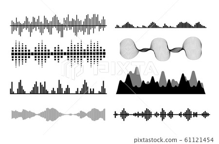 Black sound waves. - Stock Illustration [61121454] - PIXTA