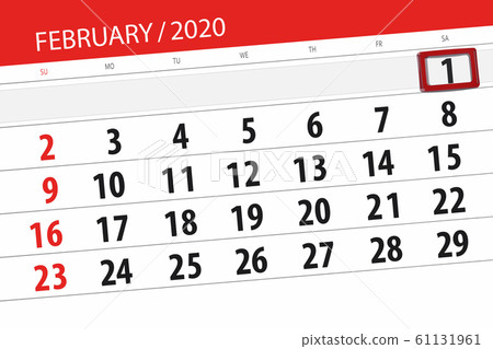 Calendar planner for the month february 2020, - Stock Illustration ...