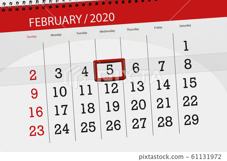 Calendar planner for the month february 2020, - Stock Illustration ...