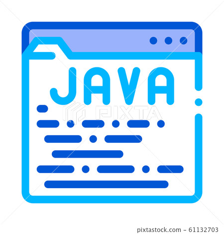 Coding Language Java System Vector Thin Line Icon - Stock Illustration ...