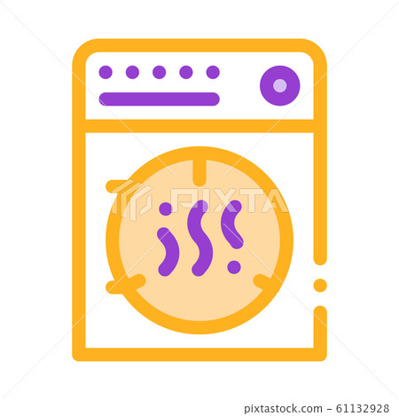 Laundry Service Dry Machine Vector Thin Line Icon - Stock Illustration ...