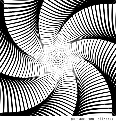 Abstract op art design. Twist rotation movement. - Stock Illustration ...