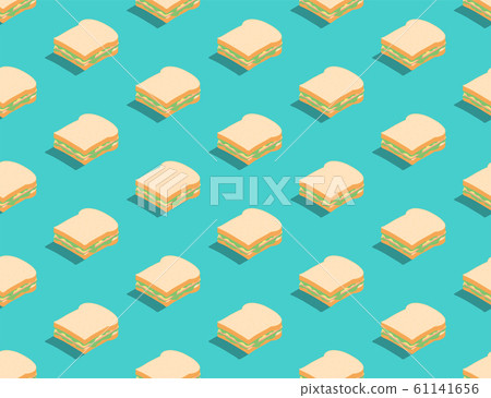 Sandwich 3D isometric seamless pattern,... - Stock Illustration ...