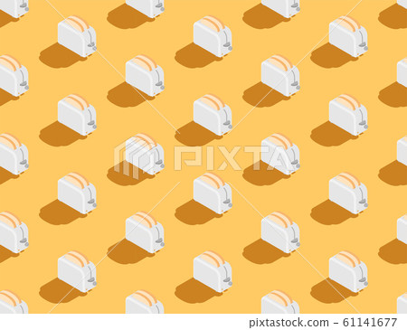Toaster with Slice bread 3D isometric seamless... - Stock Illustration ...