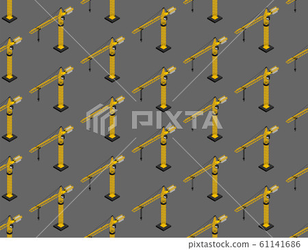 Crane 3D isometric seamless pattern,... - Stock Illustration [61141686 ...