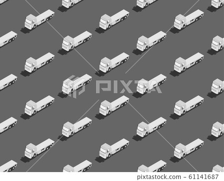 Trailer or truck 3D isometric seamless pattern,... - Stock Illustration ...
