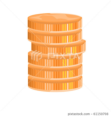 Stack of Gold Coins side view. Cartoon style... - Stock Illustration ...