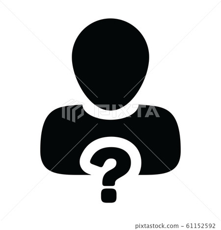 Support icon vector question mark with male user - Stock Illustration ...