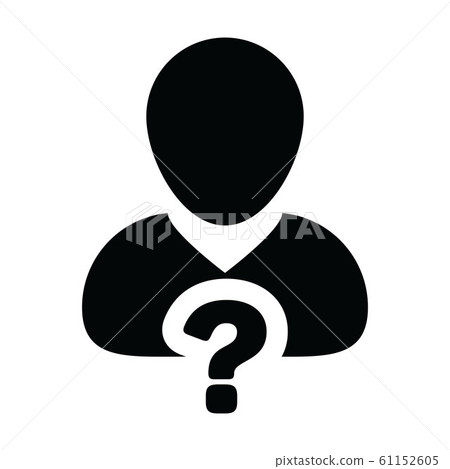 Communication icon vector question mark with male - Stock Illustration ...
