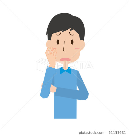 Male upper body worried facial expression pose - Stock Illustration ...