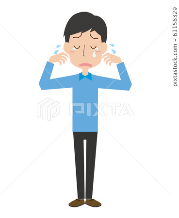 Men whole body cry emotions poses - Stock Illustration [61156329] - PIXTA