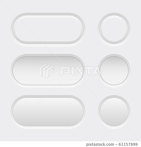 White interface buttons. Normal and pushed - Stock Illustration [61157899] - PIXTA