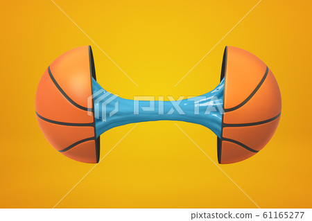 3d close-up rendering of halves of a basketball... - Stock Illustration ...