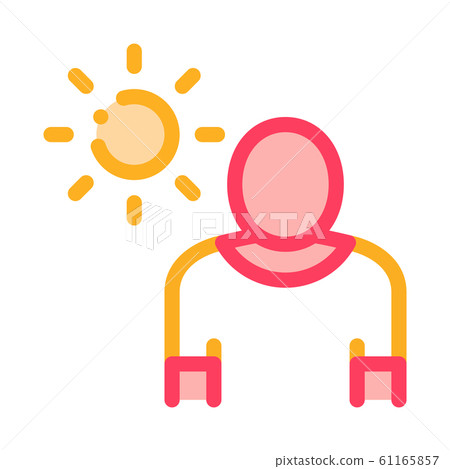 Sun Exposure for Man Icon Vector Outline...-插圖素材 [61165857] - PIXTA圖庫