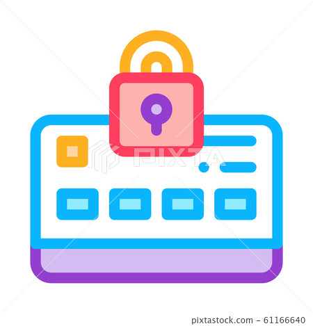 Credit Card Protection Icon Vector Outline... - Stock Illustration ...