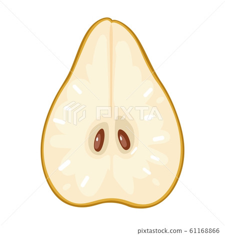 Round slice of pear on white background. Flat - Stock Illustration ...