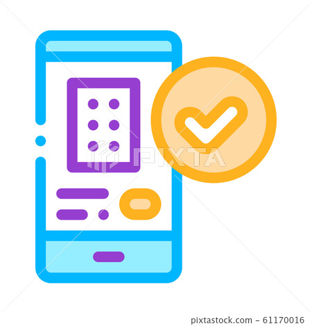 Smartphone Application Vector Thin Line Sign Icon - Stock Illustration ...