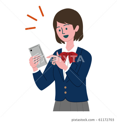 School Uniform Women Mobile Phone Smartphone - Stock Illustration ...