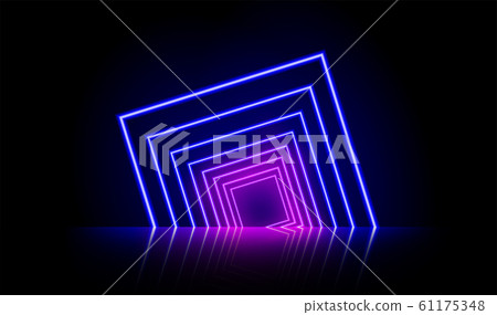 Neon glowing lines, magic energy space light... - Stock Illustration ...